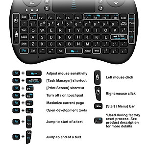 Rii 2.4GHz Mini Wireless Keyboard with Touchpad＆QWERTY Keyboard,LED Backlit,Portable Keyboard Wireless for laptop/PC/Tablets/Windows/Mac/TV/Xbox/PS3/Raspberry Pi .(i8+ Green)
