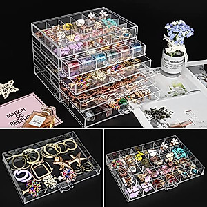 DesignSter Acrylic Jewelry Organizer 5 Drawers Clear Acrylic Jewelry Box for Women Earring Storage Box Transparent Jewelry Display Stand for Crafts Nail-art Trinkets-5 layer