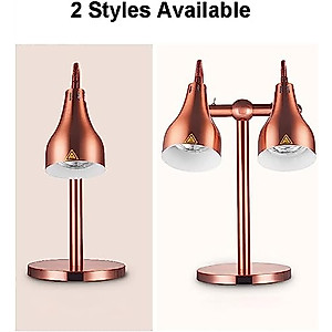 LINKANRUO Food Warmer Lamp,Commercial Food Heat Lamp with Bulbs 275W Food Buffet Warming Light for Pizza Chicken Fries Lamps(Single Bulb)