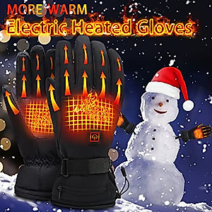 Spring Rechargeable Electric Heated Gloves,Touchscreen Waterproof Cold Weather Thermal Heated Gloves,Hand Warmer Gloves for Hunting Fishing Skiing Camping Cycling