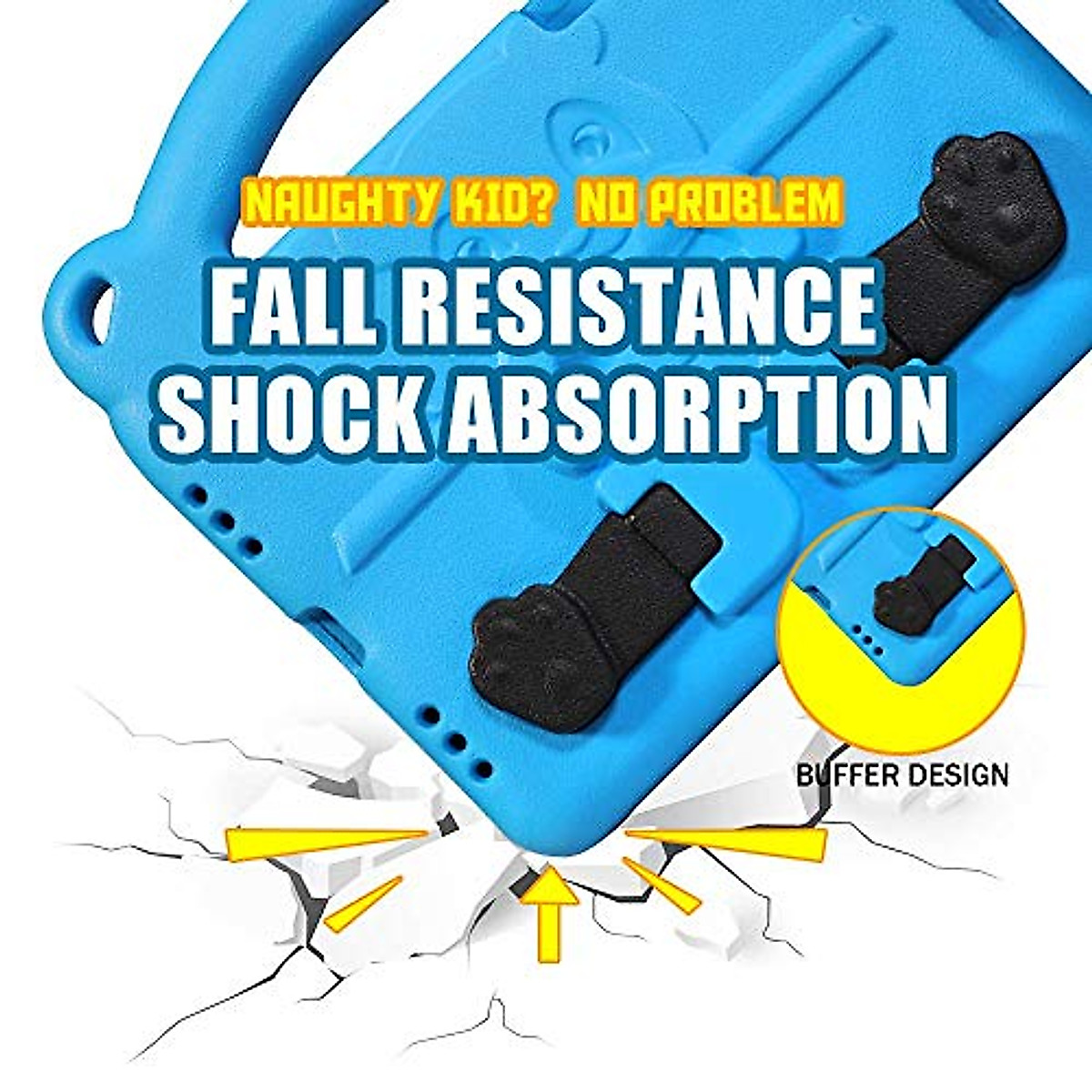 FIREVASE Tablet Kids Case for Samsung Galaxy Tab A 8.4 Inch,SM-T307/T307U, EVA Shock Proof Light Weight Professional Kids Case, with Handle Built-in Bracket & Shoulder Strap (Blue)