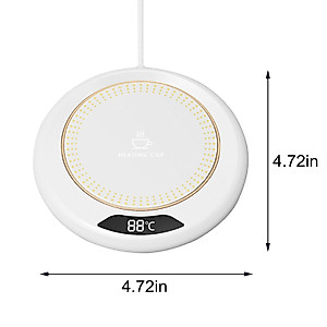 Mug Warmer, Coffee Mug Warmer with Heating, 3 Temperature Settings & 8h Automatic Shut Off, Coffee Mug Heater for Desk Home Office Coffee Tea Milk Cup Warmer for All Cups (White)