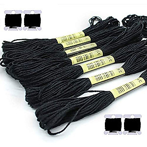 Cldamecy Black Embroidery Floss,26 Skeins Embroidery Threads for Cross Stitch,Friendship Bracelets String,and DIY Art Craft ,with 10 PCS Floss Bobbins