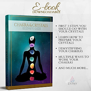 ZATNY Travel Chakra Crystals and Healing Stones Collection - 7 Chakra Set Tumbled Stones, Chakra Pendulum, Interchangeable Cage Necklace, Reference Card, Portable Case, Ebook