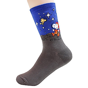The Peanuts Snoopy Women and teen girls Licensed Socks Collection Socksense (Travel_4pairs)