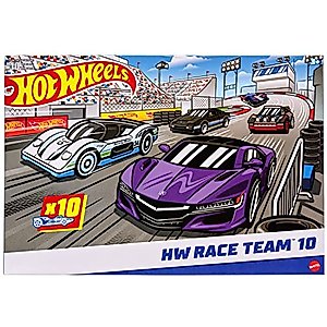 Hot Wheels 10-Pack, Set of 10 Toy Race Cars in 1:64 Scale, Licensed & Unlicensed Collectible Vehicle (Styles May Vary) (Amazon Exclusive)