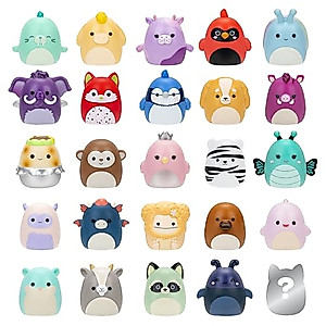 Squish-a-longs by Squishmallows 25 Pack - Series 2 - (25) 1” Mini-Squish, 5 Accessories, 1 Ring, & 1 Collector’s Guide - 2 Chase Figures - Collect, Trade, & Play