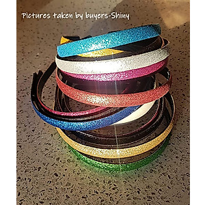 doboi 15 Colors Toddler Headbands Sparkle Plastic Headbands For Girls Glitter Thin Head Bands No Slip Fashion Girls Hard Toddler Hairbands