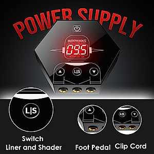 Wormhole Rotary Tattoo Machine Kit - 40 Cartridges, 20 Inks, Power Supply - Complete Professional Tattoo Pen Set for Beginners and Artists