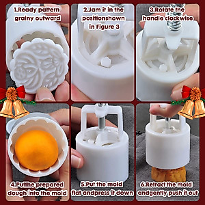 PowerKing Cookie Stamps, Cookie Presses, Moon Cake Mold, DIY Decoration Hand Press Cutter for Party Home Hotel (4 Sets, Each 3 Pattern Stamps)