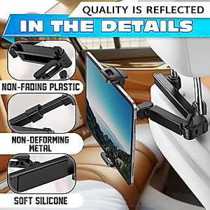 Adjustable Tablet Holder for Car Headrest 5.51-11" - Swivel Tablet Mount Car Headrest Tablet Holder Car Headrest Phone Holder Back Seat Phone Holder for Car Tablet Holder - Car Seat Phone Holder Mount