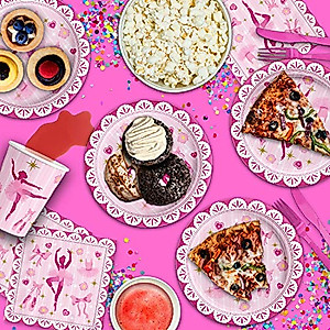 Little Ballerina Birthday Party Supplies Set Plates Napkins Cups Tableware Kit for 16