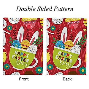 My Little Nest Seasonal Garden Flag Happy Easter Egg Cup Double Sided Vertical Garden Flags for Home Yard Holiday Flag Outdoor Decoration Farmhouse Banner 28"x40"