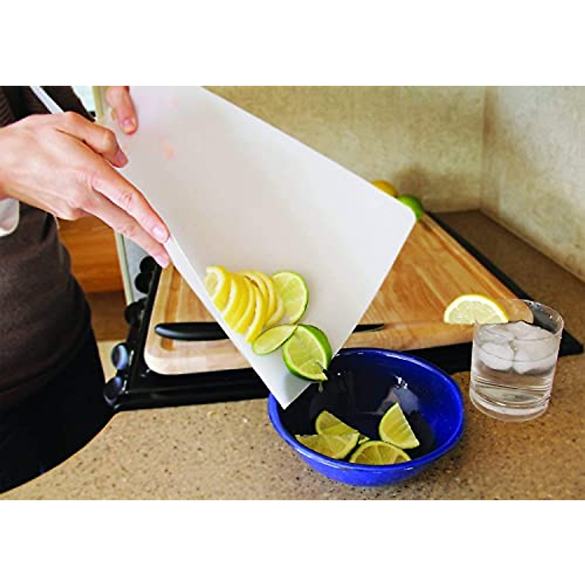Thin Clear Flexible Plastic Cutting Board Chopping Mat 12" x 15" (2 Pack)