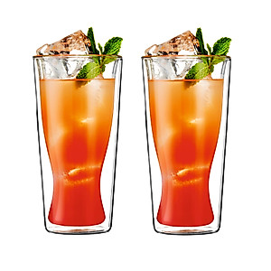 Bodum 2 Piece 12 oz SKAL Double Wall Glass, Clear