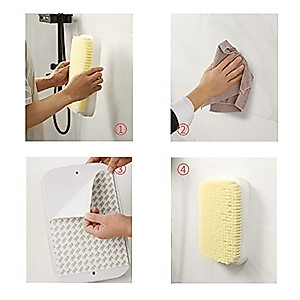 wowomoker WOWOMOKER Back Exfoliating Bath Wash Pad, Back Scrubber for Shower, Back Shower Brush Friendly with Inflexible Arms, Deep Clean to Relax Your Body, Back Scrubber for Elderly White (70187)