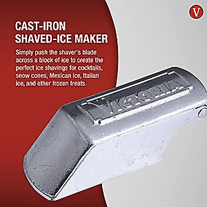 Victoria Cast-Iron Ice Shaver, Margarita, Mexican, and Italian Ice Maker, Made in Colombia