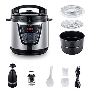 ICOOKPOT 9 in 1 Electric Pressure Cooker,Slow Cook,Rice/Grain Cooker,Steamer,With Non-Stick Coating Inner Pot,Stainless Steel,6 Quart