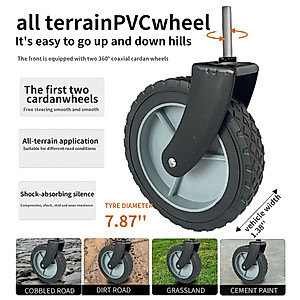 Collapsible Wagon Cart Utility Beach Cart,Big All-Terrain Wheels for Sand with Cargo Straps,Foldable Heavy Duty Beach Wagon for Outdoor Garden Camping Shopping (Antique Blue)