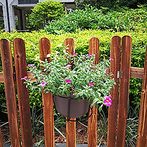 EIMQUVW 4 Pack Round Hanging Railing Planters Basket Metal Balcony Planters Railing Hanging Flower Pot Holders for Outside,Indoor，Balcony,Garden(20CM)