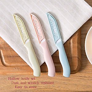 ANTAOCI Household and Outdoor Chef's Knives, 3 Piece 3-inch Ceramic Knife Sets with Protective Sleeves, Vegetarian Knives and Paring Knives