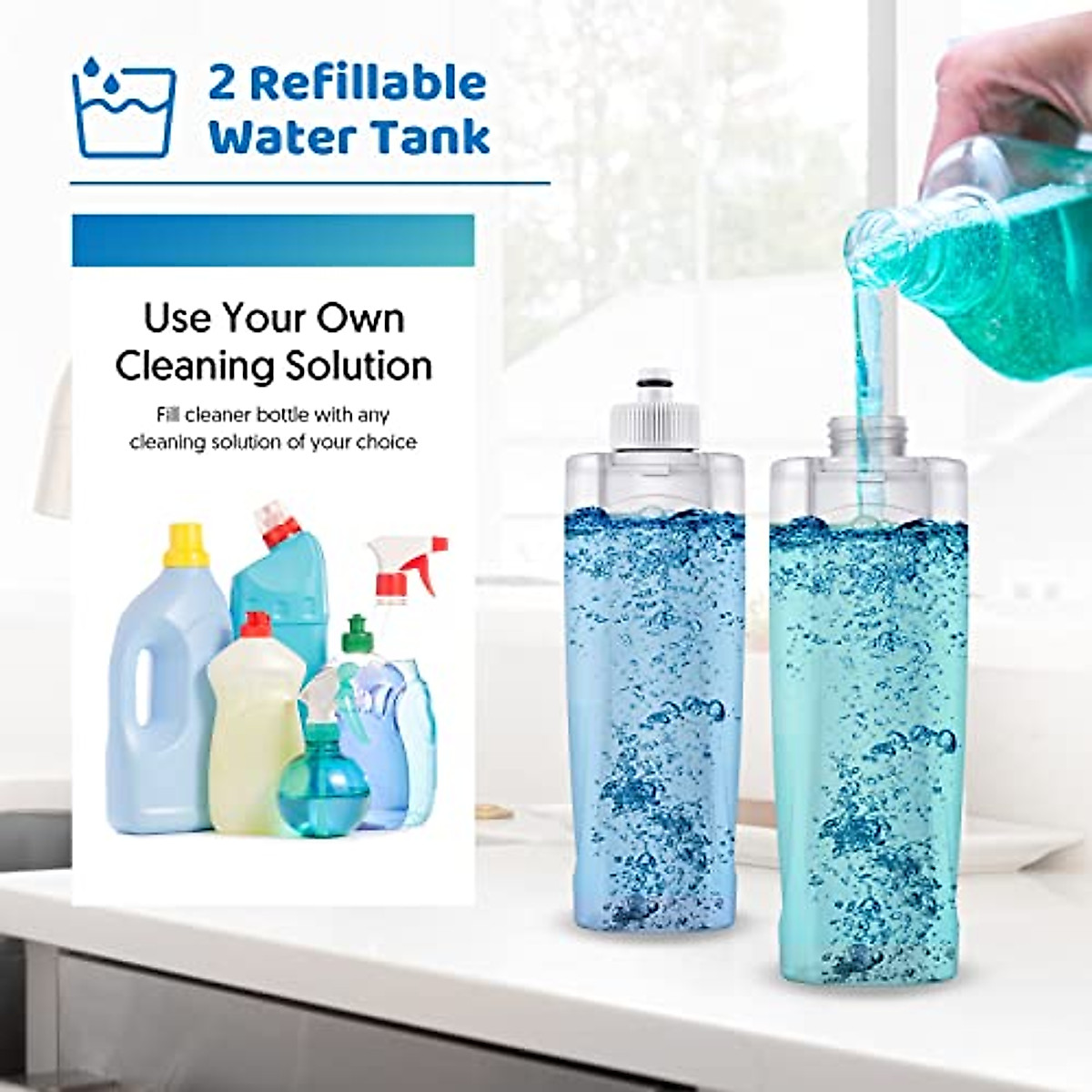 Dust Dry Mops for Floor Cleaning Spray Floor Mops - MEXERRIS Microfiber Wet Mops with Spray 4X Washable Pads Hardwood Floor Cleaning Mop 2X Bottles Commercial Home Use for Laminate Wood Vinyl Tiles