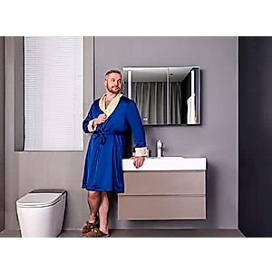 BluHouzz 20 Inch Led Bathroom Bathroom Medicine Cabinet with Mirror, Recessed or Surface Bathroom Mirror with Storage, Anti-Fog and LED Stepless Dimming Lighted Medicine Cabinet with Mirror (20IN)