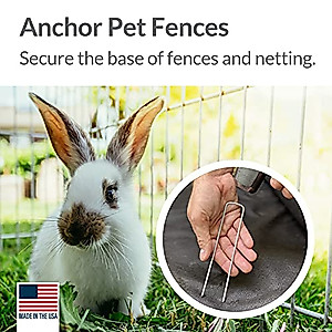 Pinnacle Mercantile USA Made 200 Pack Garden Landscape Staples Weed Barrier Fabric Stakes Galvanized 6 inch Pins Anti Rust Sod Staple 11 Gauge Steel