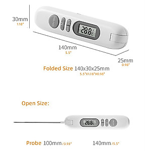 SONSENES Rechargeable Thermometer for Cooking, Kitchen,Cooking,Sugar, Baking, Milk, Tea, Food Thermometer Digital，Hot Liquid Thermometer, Chef Thermometer for BBQ, Meat, Liquid, Baking, Bread