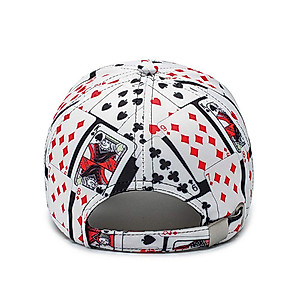 WISHLOL Poker Game Playing Card Adjustable Cotton Baseball Hat Cap Visor Unisex Hip Hop Hat, 1, Medium