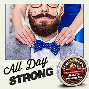 The Bearded Goon Ridiculously Strong Mustache and Beard Wax for Men | All Day Style Control to Tame Facial Hair | All Natural Handlebar Moustache Wax - 1oz (30ml)