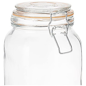 Oggi 4 Piece Airtight Glass Storage Containers Set - Includes 4 Glass Kitchen Canisters with Clamp Lids & Silicone Seals - Farmhouse Kitchen Décor, Kitchen Storage, Pantry Storage, Food Storage