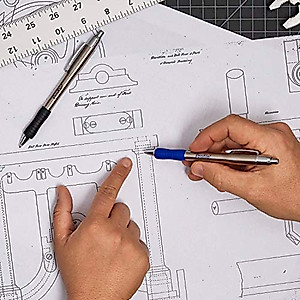 Paper Mate Profile Ballpoint Pens, Retractable Pen with Stainless Steel Barrel, 1.0 mm, Black Ink, 12 Count