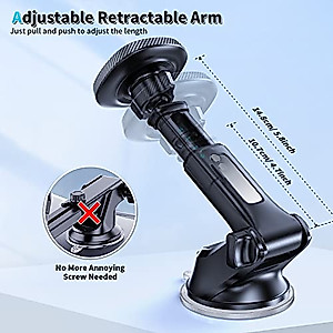 APPS2Car Compatible for MagSafe Car Mount, Magnetic Phone Holder for Car Dashboard Windshield iPhone Car Mount Holder Compatible with iPhone 14 13 12 Pro Plus Max Mini MagSafe Mount, 12 Strong Magnets