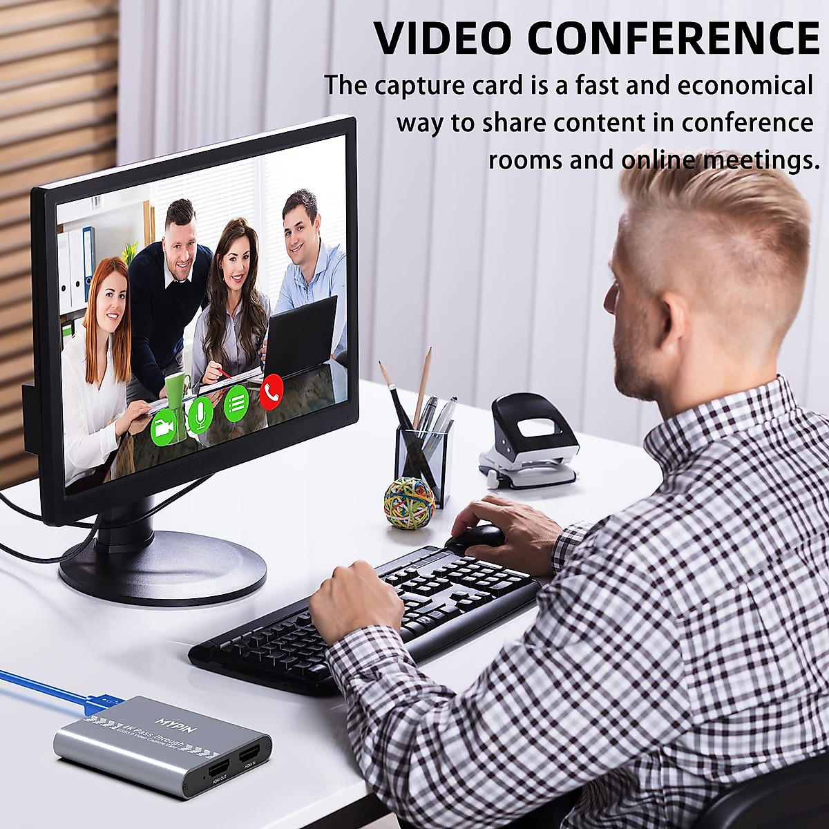 MYPIN 4K 60fps Audio Video HDMI Game Capture, Live Gamer Portable Pass-Through 4K Full HD 1080P 60fps USB3.0 Capture Card Ultra Low Latency Record Stream for Xbox, PlayStation, Nintendo Switch