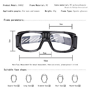 SooGree Racquetball Goggles - Windproof Shock Absorption Sports Glasses Basketball Football Eye Protective Adjustable Strap