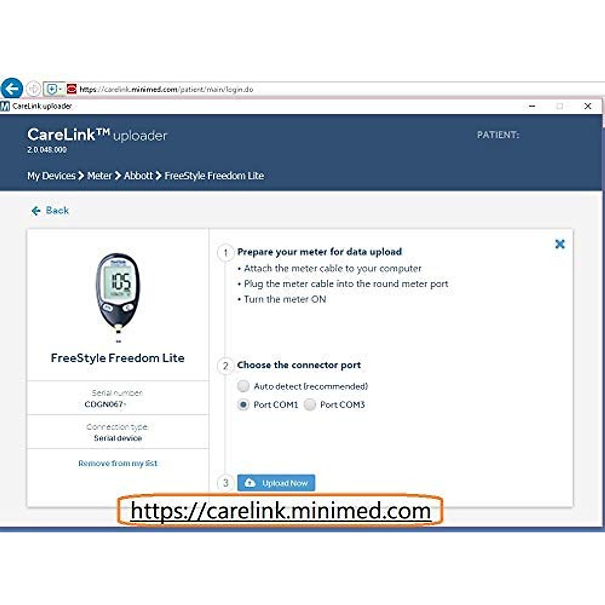 EZSync USB Cable for Abbott Co-Pilot Freestyle Glucose Diabetes Meters, Works with Tidepool, EZSync002B