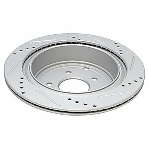 GCDAHZZ 2pcs Disc Brake Rotor Set Rear Left Driver and Right Passenger Side Coated Cast Iron Drilled and Slotted for Nissan,for Infiniti 2.68 In68mm-Center Hole Diameter 5pc