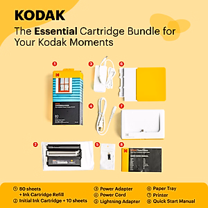 KODAK Dock Plus 4PASS Instant Photo Printer (4x6) + 90 Sheets Bundle