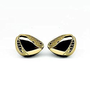 Kinboofi TANGZU SHIMIN LI in Ear Monitor, N52 Magnet Dual Cavity Design Dynamic Driver HiFi IEM,Sport Noise Isolation Wried Headphone with Detachaable 2pin Cable for Audiophile Musician (Gold)