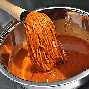 Hedume 2 Pack BBQ Basting Mop with 6 Extra Replacement Heads, Grill Basting Mop Wooden Long Handle Perfect for BBQ Grilling Smoking Steak (18.2 Inch)