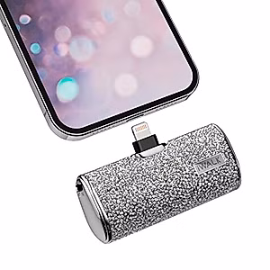 iWALK Small Portable Charger Power Bank 4500mAh Ultra-Compact Cute Shiny Battery Pack Compatible with iPhone 14/14 Plus/14 Pro Max/13/13 Mini/13 Pro Max/12/12 Mini/12 Pro/11/XR/XS/X/8/7/6, Silver