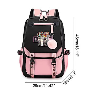 BEBBEE Unisex Bangtan boys Laptop Backpack Middle School Students Bookbag Outdoor Daypack for Girls Boys School (L)