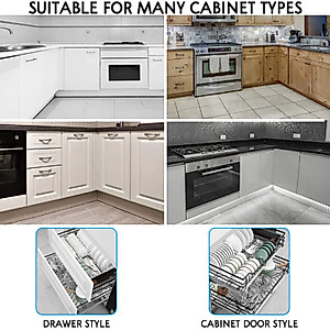 Stainless Steel Pull Out Cabinet Drawers Pantry Pull Out Basket Cabinet Organizer for Home, Kitchen, Bathroom Deepen 2-Tier Metal Sliding Baskets w/Soft-Close Pull Out Storage for Pots and Cans