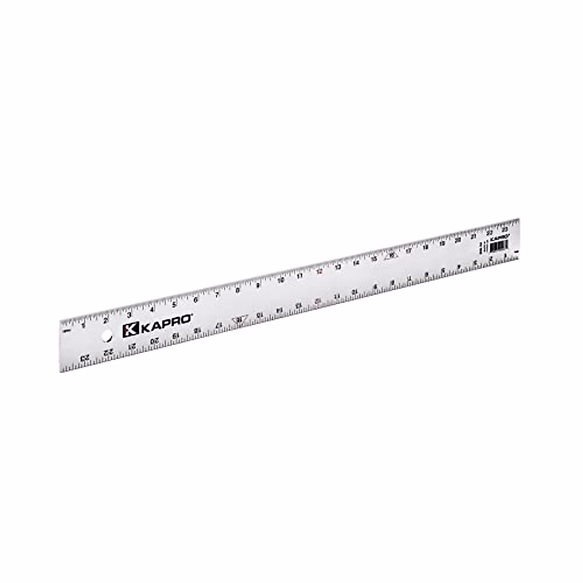 Kapro - 308 Straight Edge Ruler - ⅛” and 1/16” Increments - Contractor Grade - With Wear Resistant Printing - For Carpentry, Drywall, Drafting - Anodized Aluminum - 24 Inch