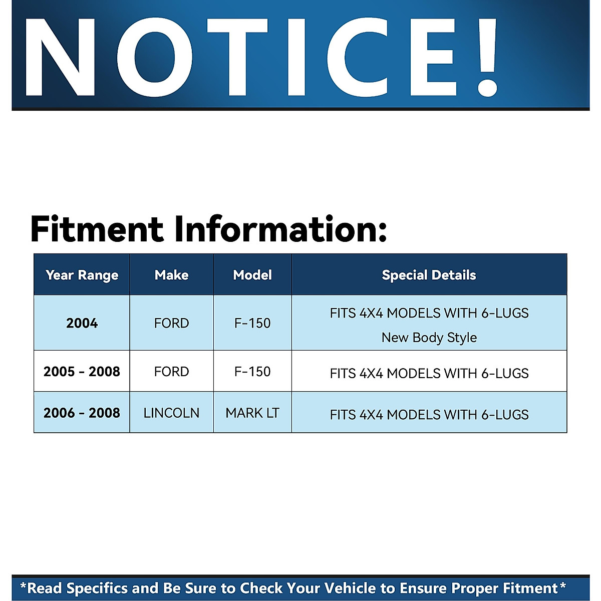 Detroit Axle - Brake Kit for 4WD 2004-2008 Ford F-150 Lincoln Mark LT Drilled and Slotted Brake Rotors Ceramic Brakes Pads Front and Rear Replacement : 12.99" inch Front and 13.70" inch Rear Rotors