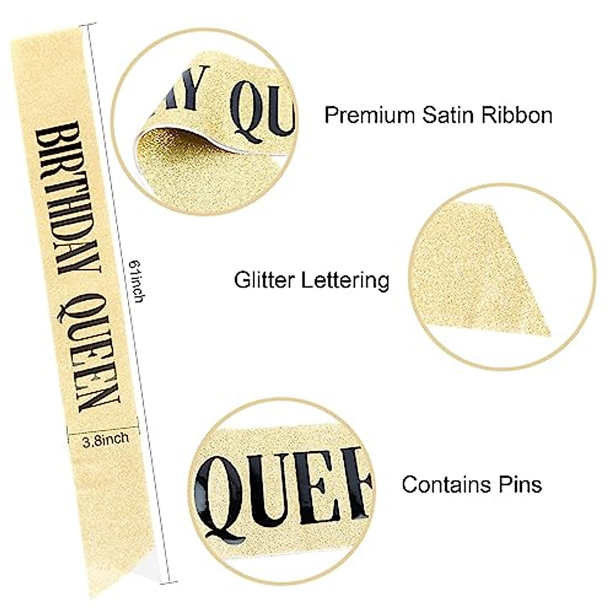 Tiaras for Women KICOSY Birthday Crown for Women Birthday Tiara for Girls Birthday Queen Tiara and Sash Set Rhinestone Crown Birthday Queen Sash Birthday Gifts Birthday Decorations for Women