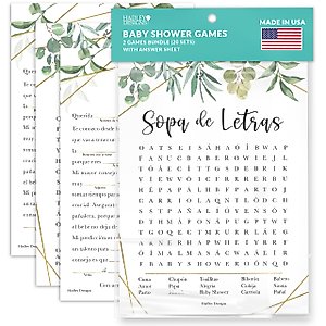 20 Greenery Juegos Para Baby Shower En Español - Juegos De Baby Shower En Español, Hilarious Baby Shower Games In Spanish, Spanish Baby Shower Games, Baby Shower Bingo Español, Quien Conoce Mas A Mama