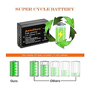 Powtree LP-E10 2 Pack Replacement Battery and LCD Dual Charger Compatible with Canon EOS Rebel T6,T7,T3,T5, T100, 4000D,3000D,2000D,1500D,1300D,1200D,1100D Digital Cameras(Not for T3i T5i T6i T6s T7i)