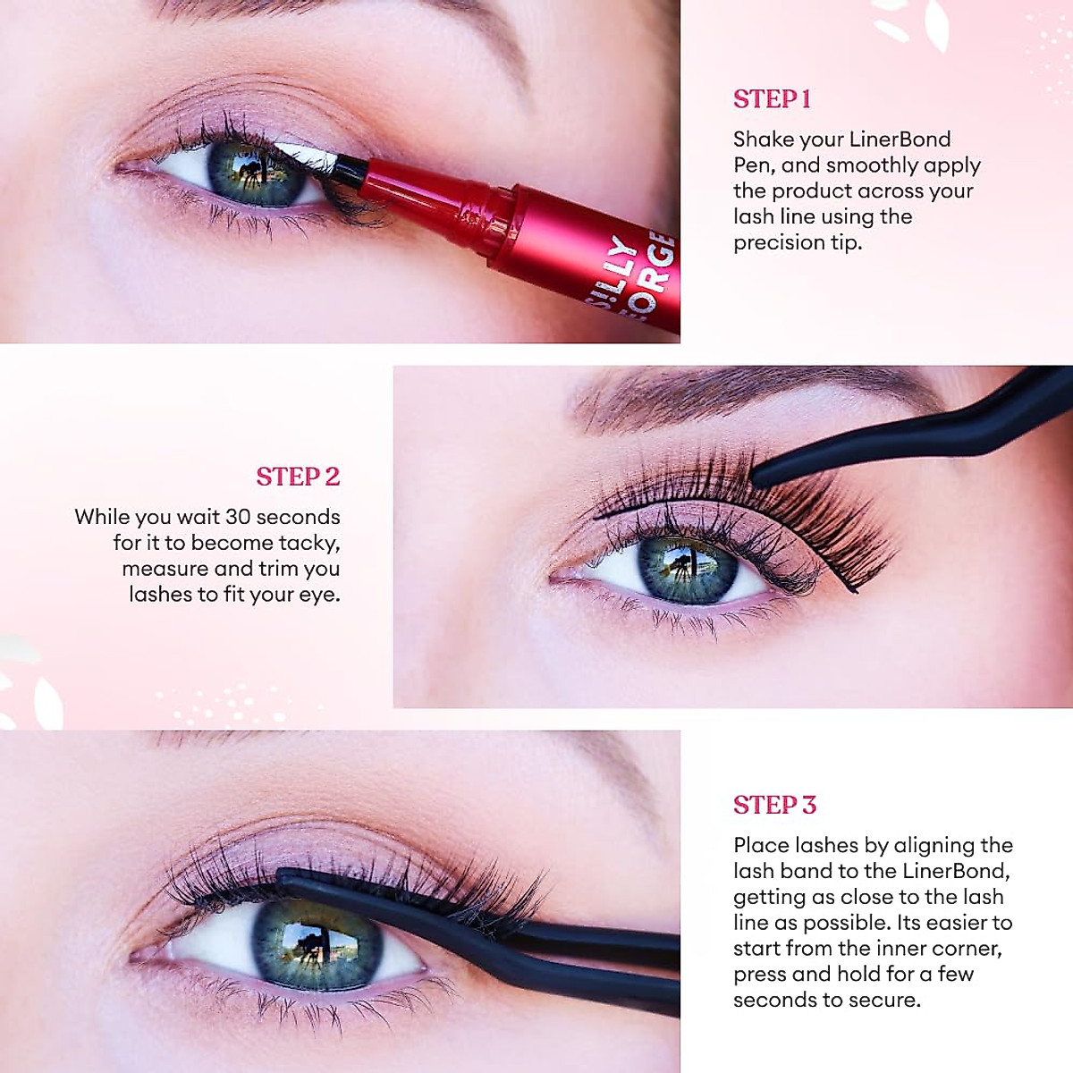 Silly George LinerBond Pro | Strong Lash Adhesive Eyeliner | No Magnets or Glue, Mess Free, Lightweight, Long Wear, Weatherproof (Clear)